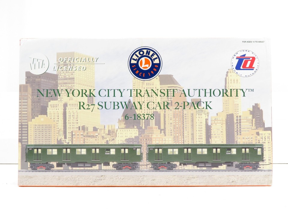 Lionel 6-18378 NYC Transit Authority R27 Subway Car 2-Pack Factory ...