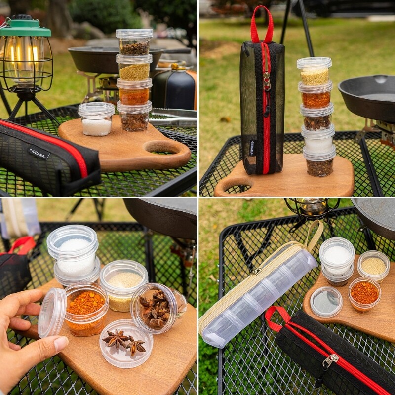 Camping Spice Seasoning Kits, Portable Seasoning Bottle Bag with 5pcs ...