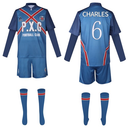 Cosplay Blue Lock Football Clube 9 Rin 6 Charles Soccer Sports Uniforms ...