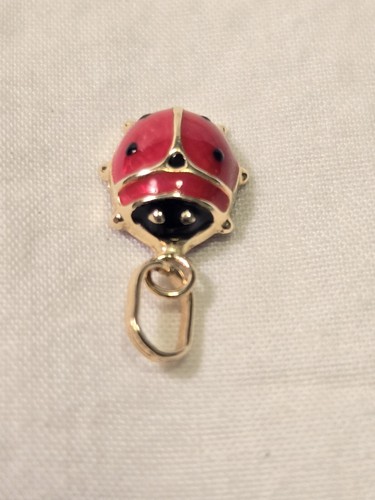 14k Yellow Gold Enameled Ladybug Charm Pendant | eBay