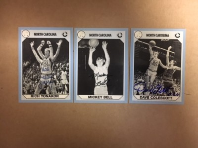 Mickey Bell Signed North Carolina Collegiate Collection 1990 Tar Heel ...