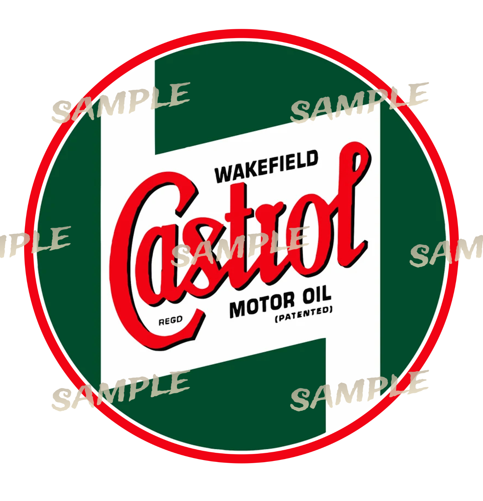 CASTROL WAKEFIELD WHITE Retro/ Vintage Man Cave Garage Home Round Metal ...