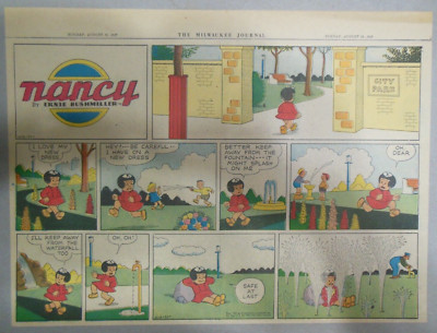 Nancy Sunday Page by Ernie Bushmiller from 8/31/1947 Size 11 x 15 ...