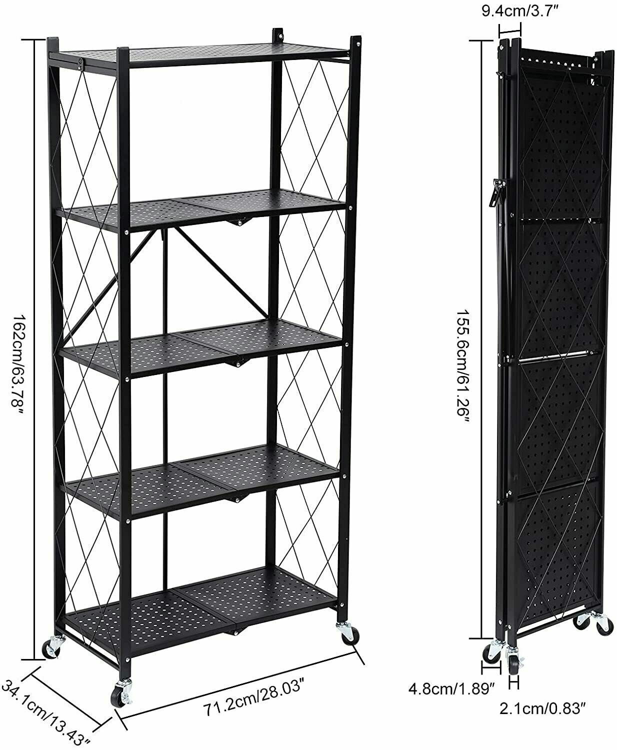 4+5-Tier Metal Wire Rack Free Standing Shelving Unit Adjustable Heavy ...