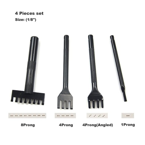 4Pcs 3mm leather lacing stitching chisels kit (1/8) for ...