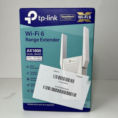TP-Link AX1800 RE615X WiFi 6 Range Extender Dual Band Wireless Repeater ...