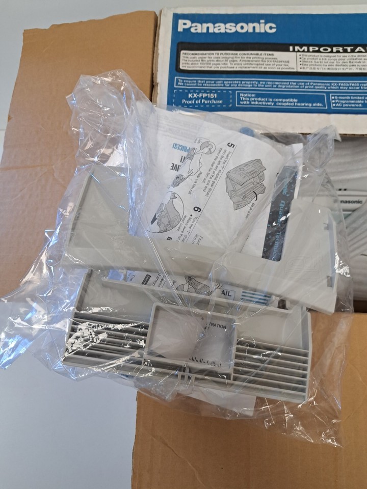 Panasonic KX-FP151 Plain Paper Fax Compact Fax w/Copier Functions Open ...