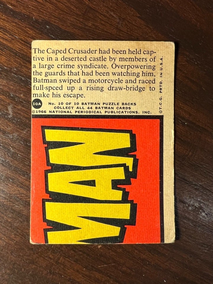 1966 Topps Batman Red/Black/Blue Bat & Riddler/Puzzle/Orange Back Pick ...