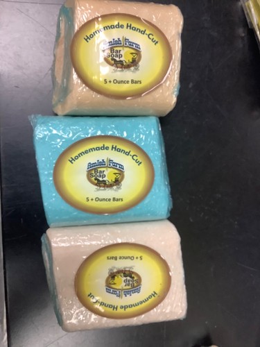 Natural Bar Soap Amish Farms 3 Bars Hand Cut Hand Crafted 5+oz Vegan | eBay