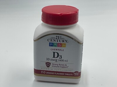 21st Century D3 Chewable 10 mcg (400 Iu) 110 Orange Tabs Exp 9/26 | eBay