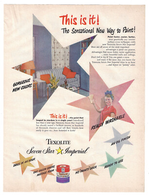 Texolite Print Ad Vintage Advertisement Home Decor Wall Paint Household ...