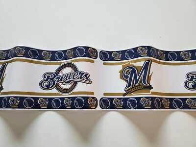 MLB MILWAUKEE BREWERS WALLPAPER BORDER. 5'' X 15'. SELF ADHESIVE. NEW ...