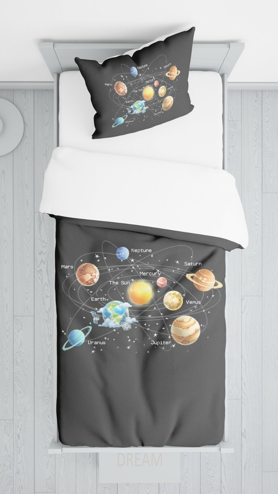 Space Comforter or Duvet Cover girls boys bedding planets bedding solar ...