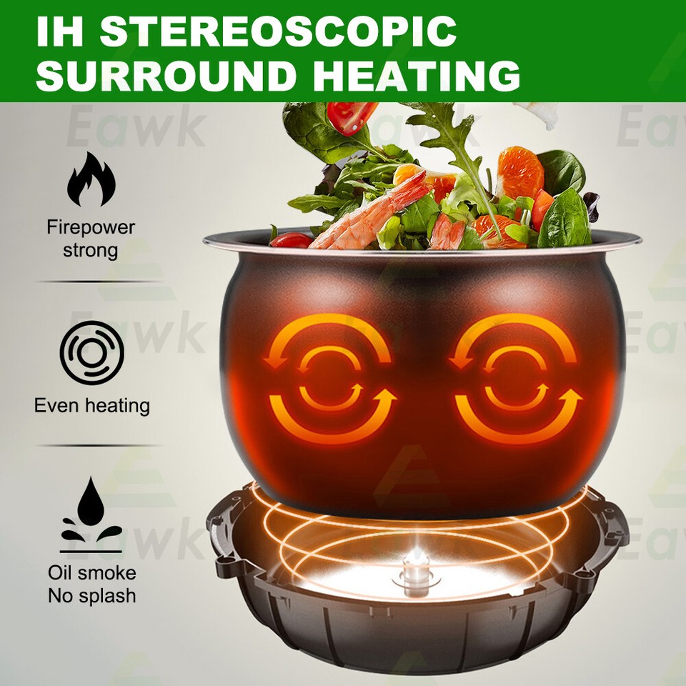 360° Rotation Electric Induction Cooker Stir Fry Automatic Food Cooking ...