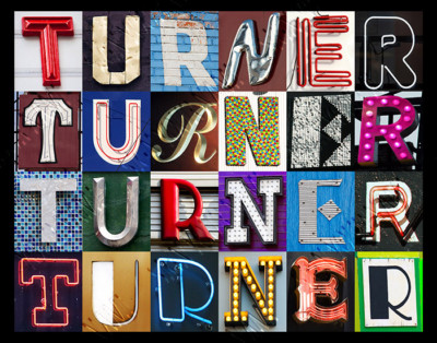 TURNER Name Poster featuring photos of actual sign letters | eBay