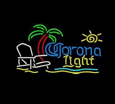 Corona Light Neon Sign Light Handmade Real Glass Tube Wall Hanging Art ...