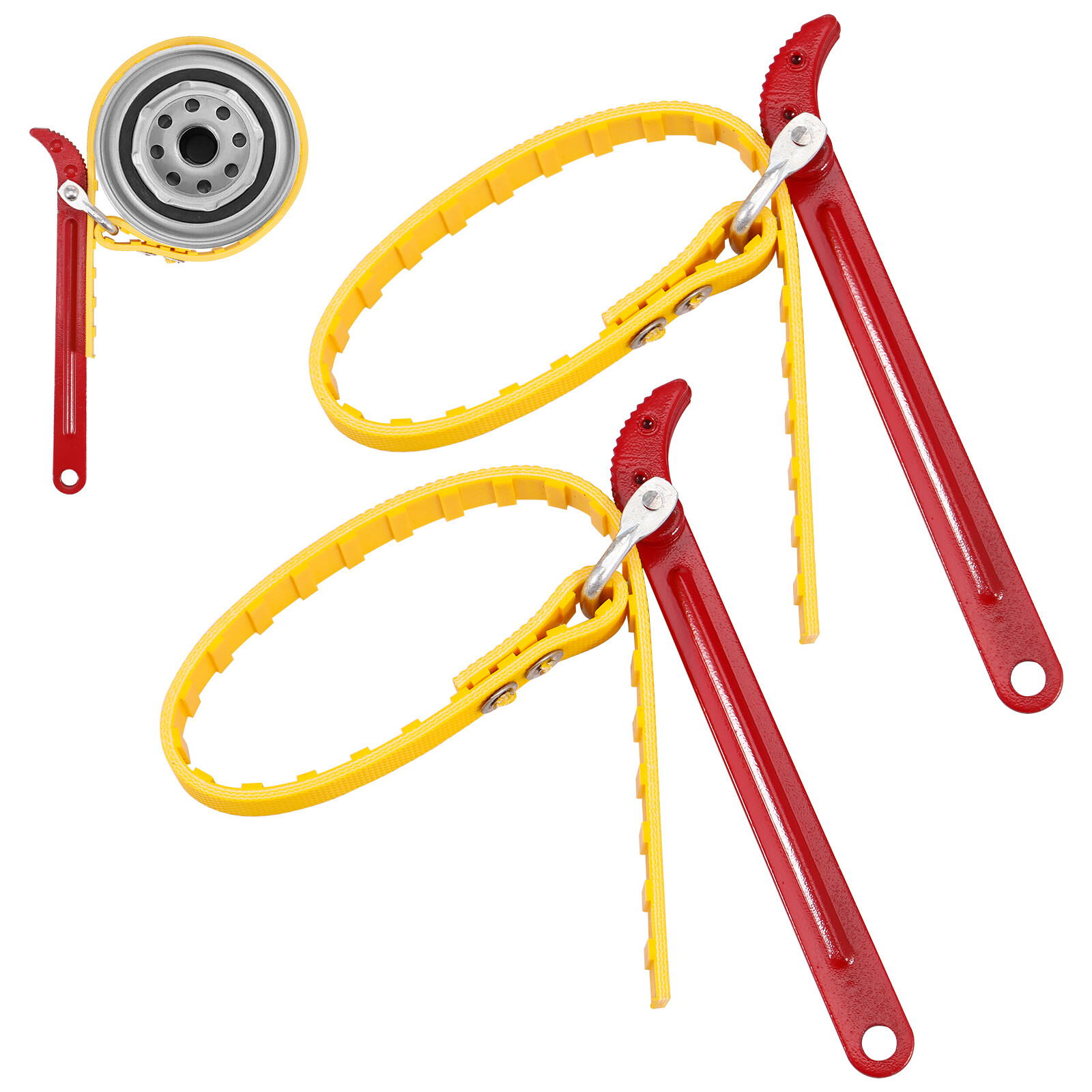 2Pcs Belt Strap Wrench 5.7inch Capacity Belt Type Oil Filter Wrench ...