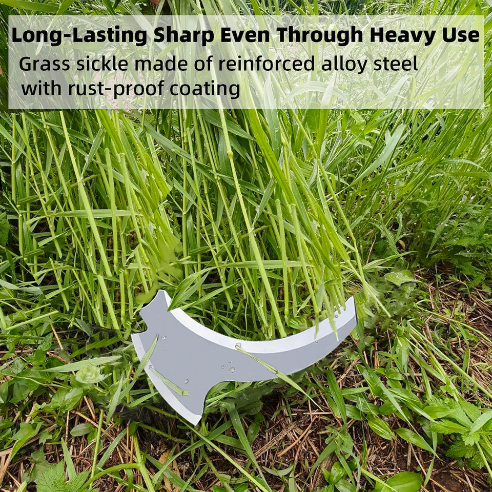 Weeding Sickle with 3.3' Ft long Handle with Double Sharp Edges remove ...