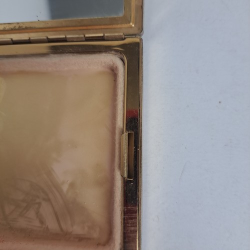 Vintage Gold Du Barry Faux Pearl Compact Mirror Travel Make Up Powder ...