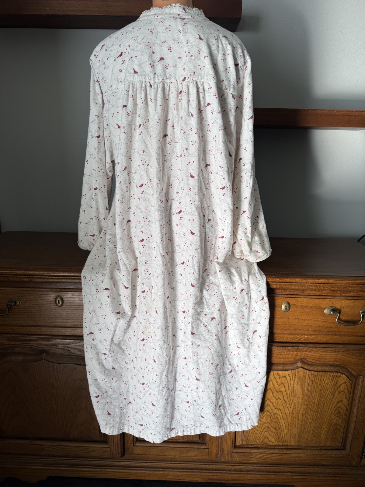 ~CHARTER CLUB~ White & Red Cardinal Print Nightgown, XL. | eBay