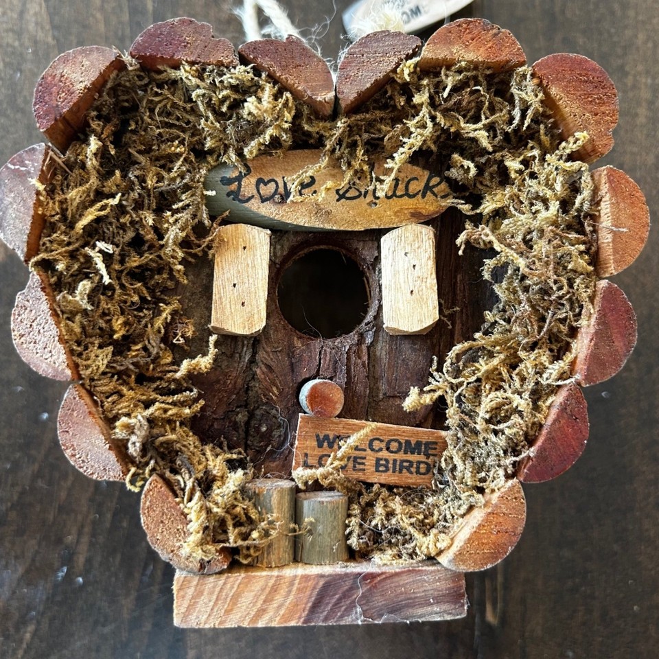 Wilcor Handcrafted Wood Design Love Shack Mini Bird House Welcome Decor ...