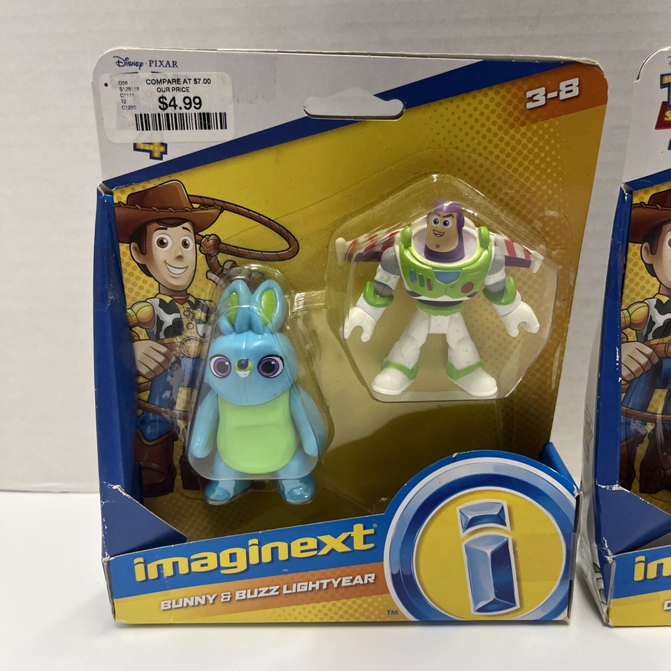 Toy Story 4 Imaginext Figures Disney Pixar Bunny & Buzz, Combat Carl ...