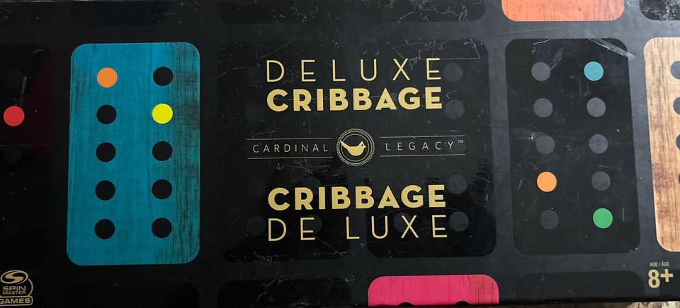 Deluxe Cribbage Family Board Game Cardinal Legacy Wooden Case Metal ...