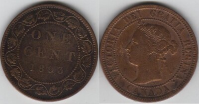 1893 Canada Large Cent Coin. 1 PENNY Victoria 1p 1c (RP) | eBay