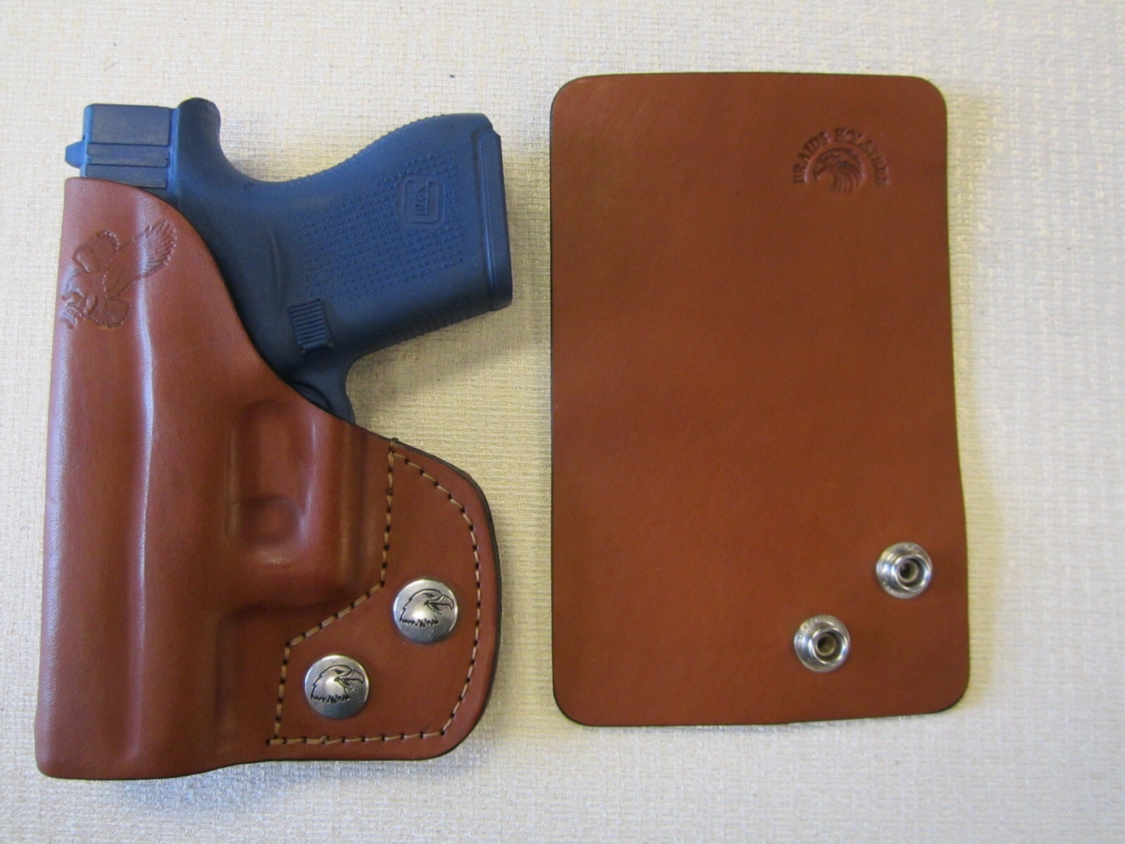 Braids Holsters Fits Glock 43 & 43X wallet and pocket BROWN leather ...