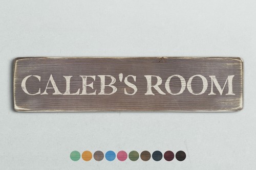 CALEB'S ROOM Vintage Style Wooden Sign. Shabby Chic Retro Home Gift | eBay