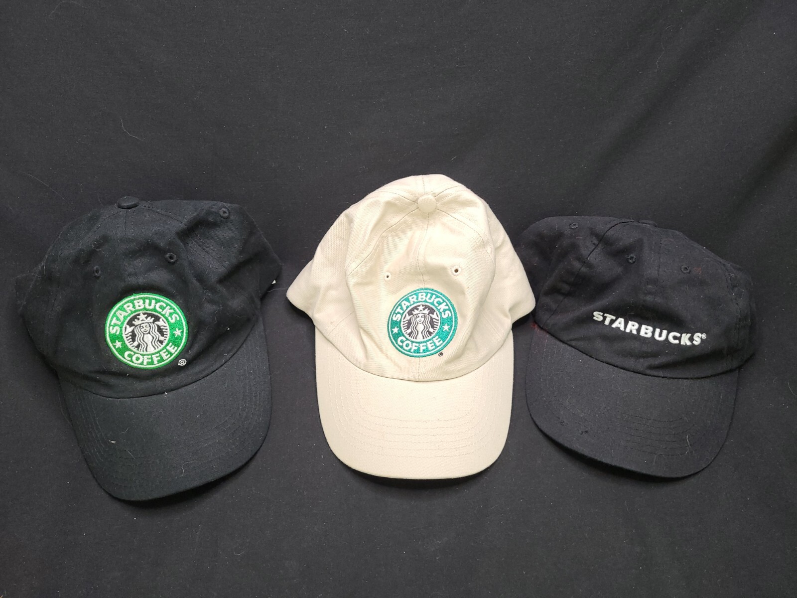 Lot of 3 Adjustable Starbucks Employee Barista Hats -… - Gem