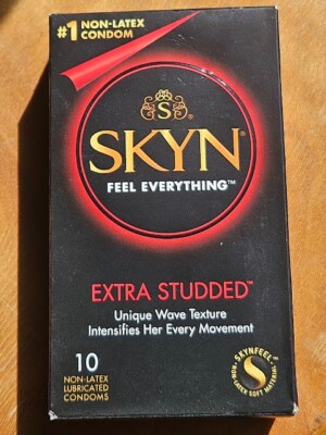 Lifestyles Skyn Extra Studded Non Latex Lubricated Condoms Wave Texture ...
