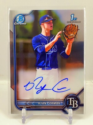 2022 Bowman Chrome 1st Ryan Cermak Base Auto Rays HOT ROOKIE RC ...