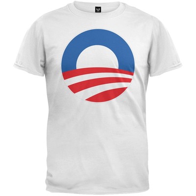 Obama - Large Rising Sun Logo White Adult Mens T-Shirt | eBay