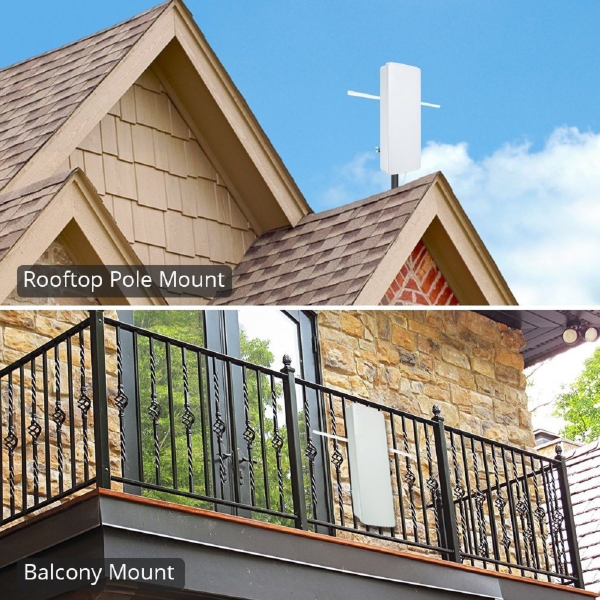 HIGH GAIN DIGITAL HD TV UHF VHF DTV OUTDOOR DTV ANTENNA +AMP OTA AIR ...