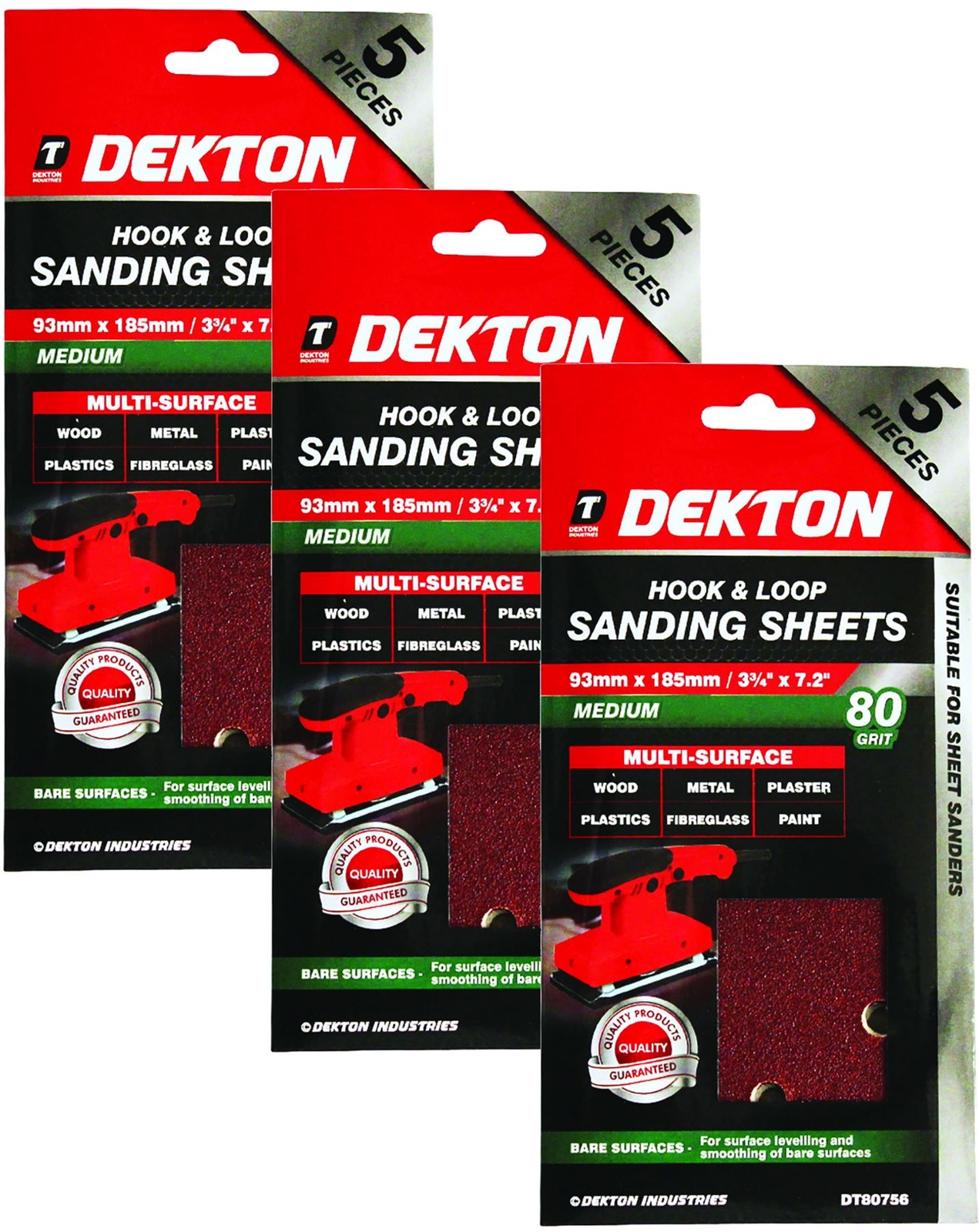 1/3 Sanding Pads Rectangular Sheets 40 60 80 120 Or Mixed Grit 93x ...