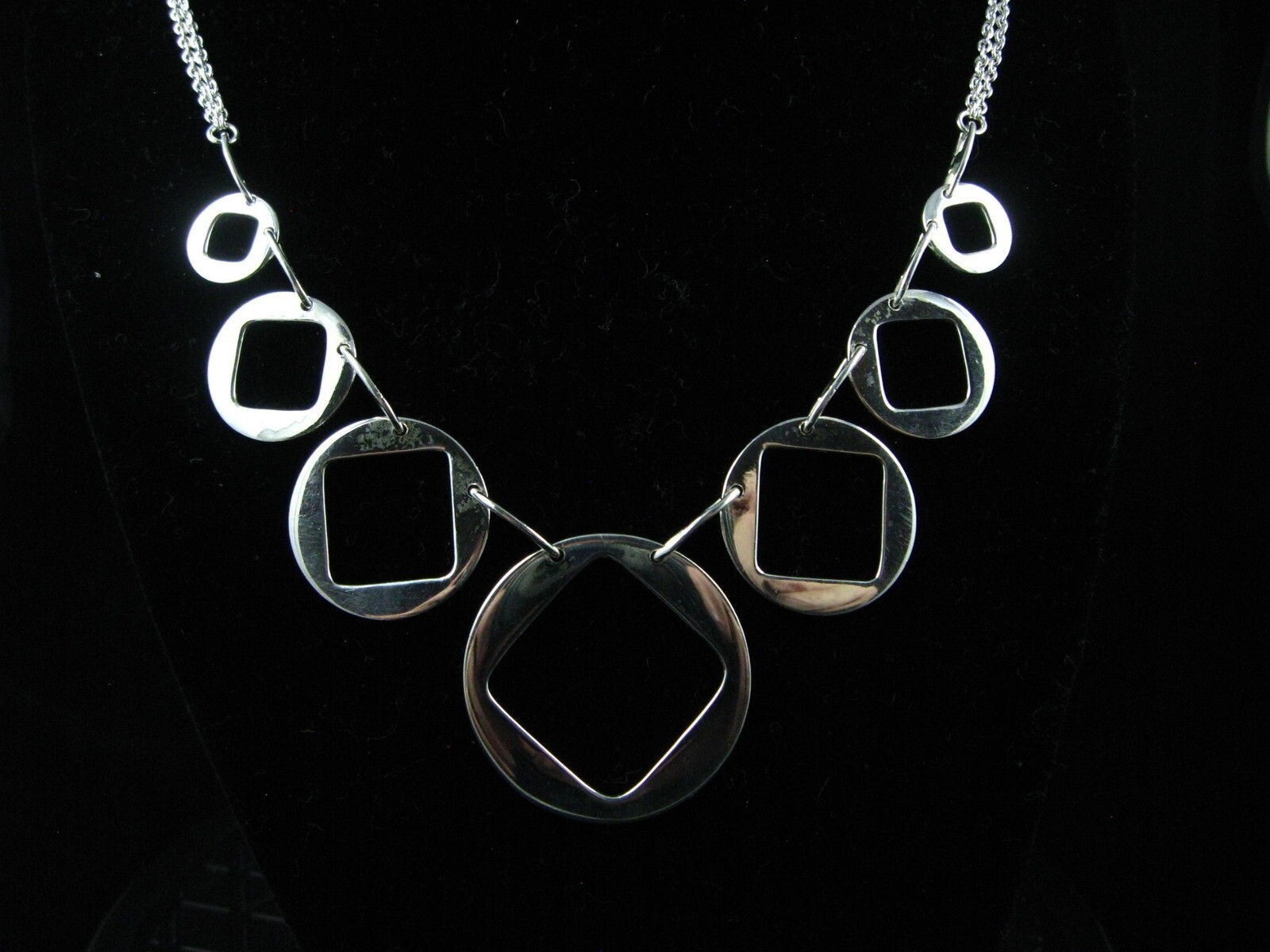 MWS Thailand Sterling Silver 925 Circle Square Geomet… - Gem