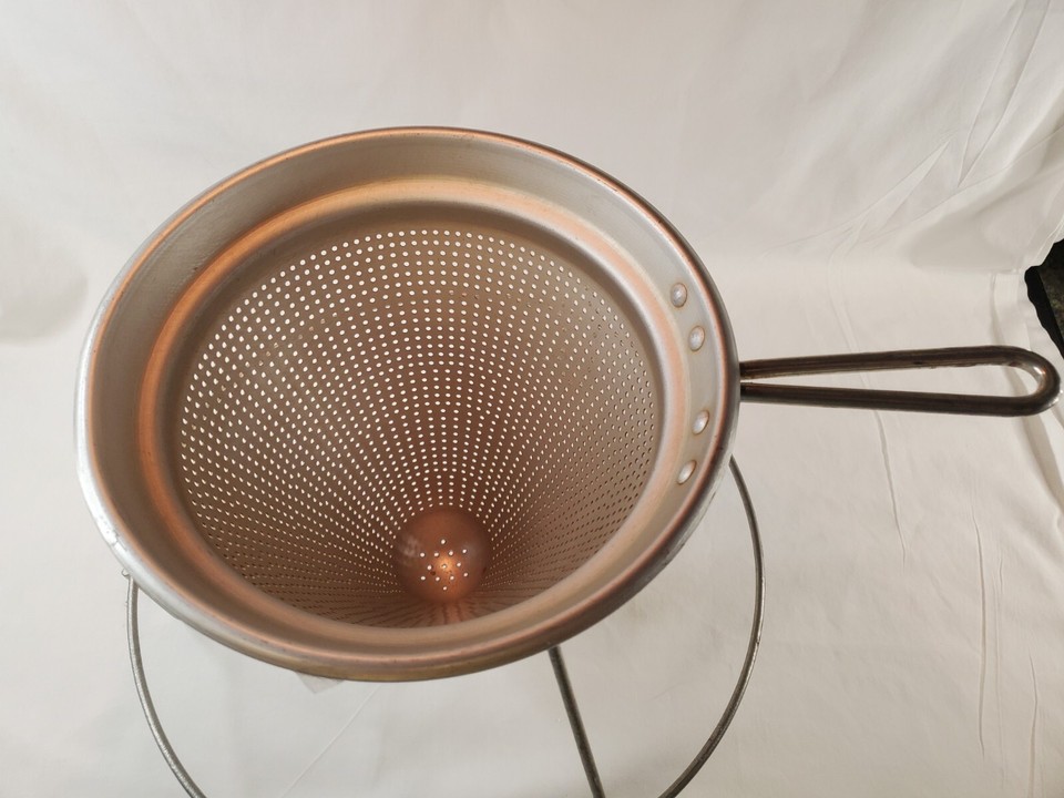 Vintage 1960's Aluminum Cone Sieve Colander Strainer With Steel Rack | eBay
