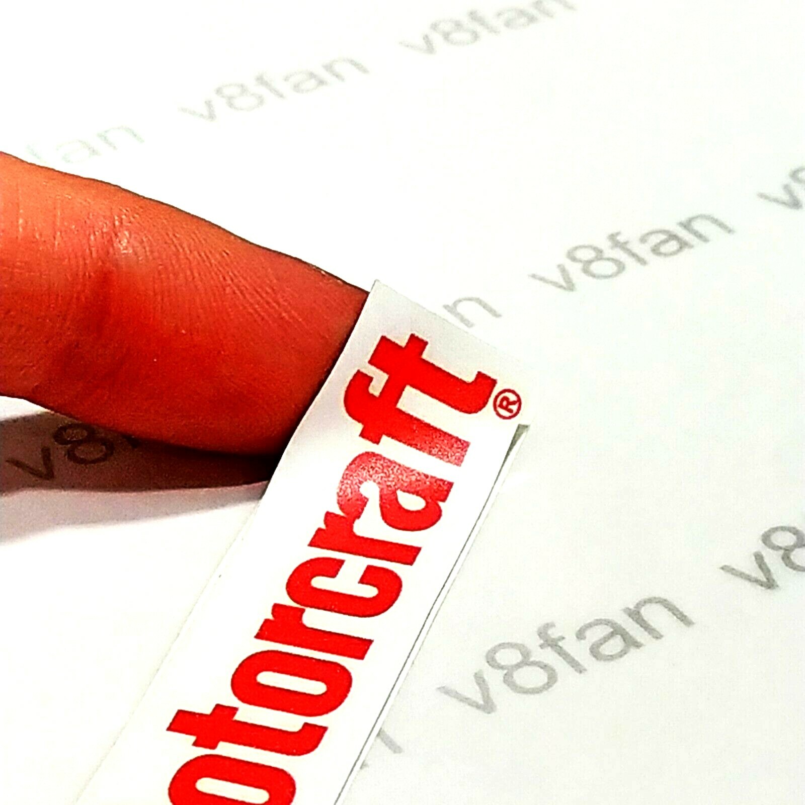 #225 SET of 6x oldschool MOTORCRAFT stickers - for classic Ford V8 ...