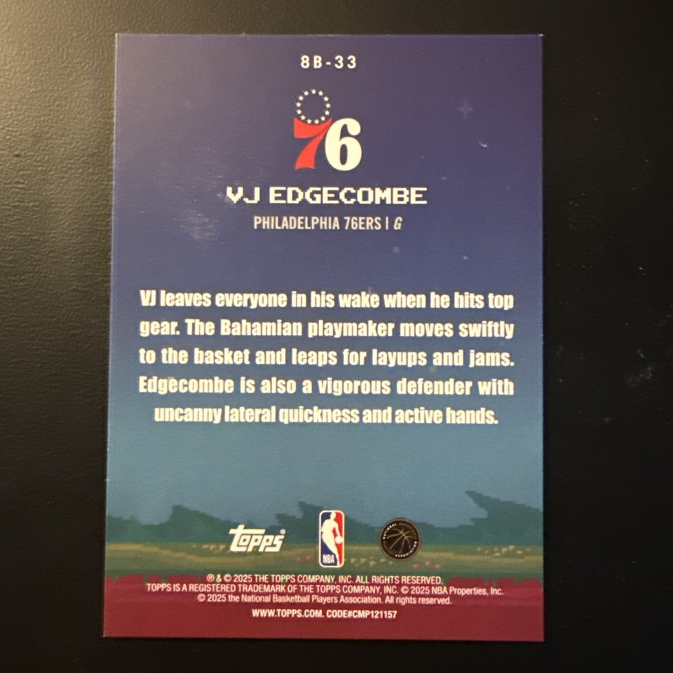 2025-26 Topps - 8-Bit Ballers VJ Edgecombe #8B-33 Rookie Card (RC) | eBay
