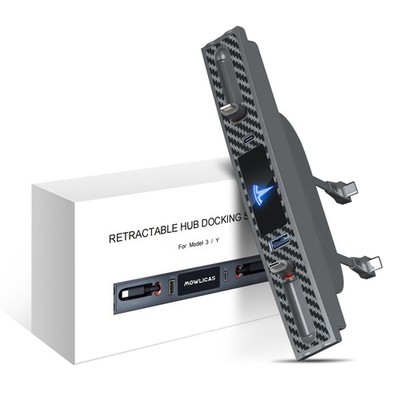 Mowlicas Carbon Fiber USB Hub, Tesla Model Y/3 2024/2023/2022/2021 ...