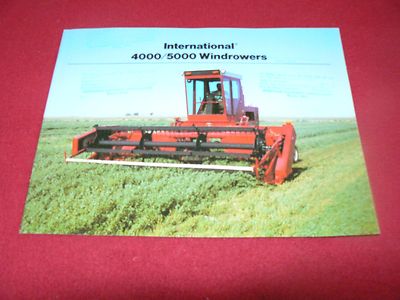 International Harvester 4000 5000 Windrowers Dealers Brochure AD-32535 ...