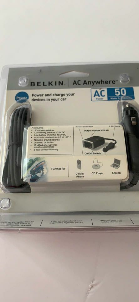 Belkin AC Anywhere 12v Power Inverter 50 Watts for sale online | eBay