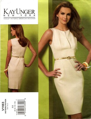 Vogue V1183 Kay Unger Dress Misses Sewing Pattern Uncut Size 6 8 10 12 ...
