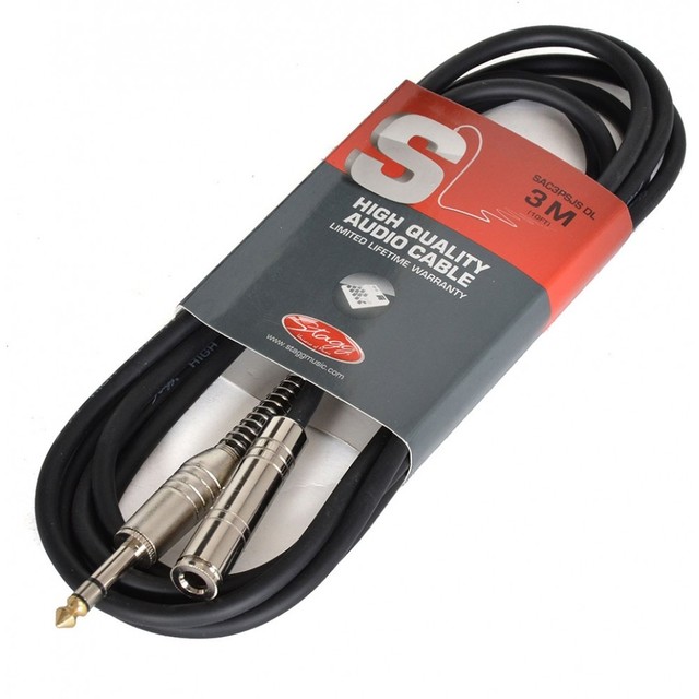 Stagg Audio/mic Extension Cable 6mm Male to Female 3m for sale online ...