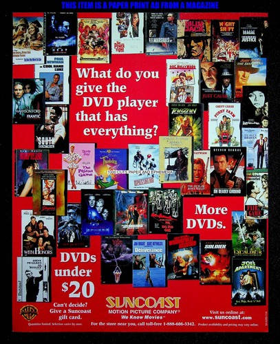 Suncoast DVDs Warner Bros 1999 Trade Print Magazine Ad Poster ADVERT | eBay