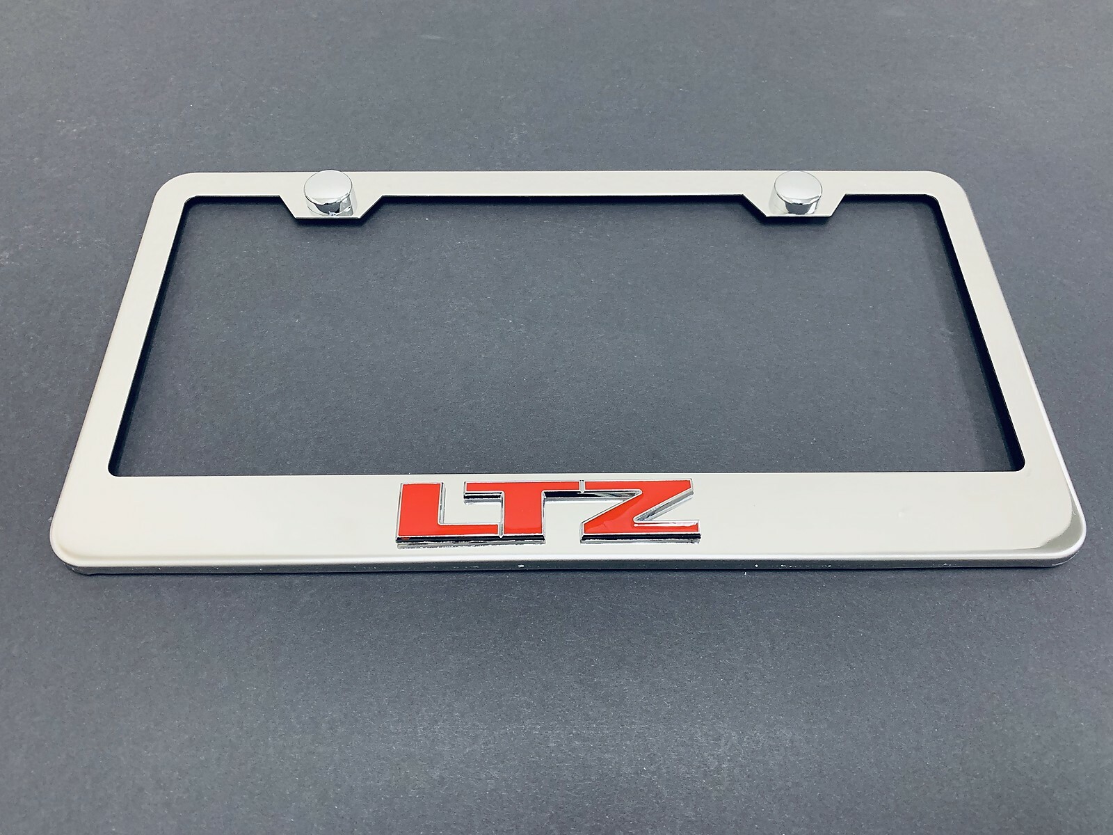 1x Red "LTZ" 3D Emblem STAINLESS STEEL License Plate Frame RUST FREE ...