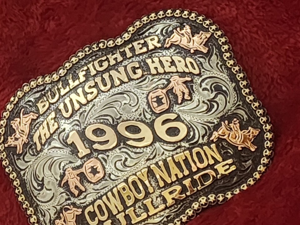 RODEO CHAMPION TROPHY BUCKLE PROFESSIONAL BULLFIGHTER☆COWBOY NATION ...