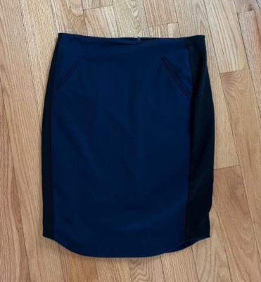Mercer & Madison Women Blue with Black color block detail Casual Skirt ...