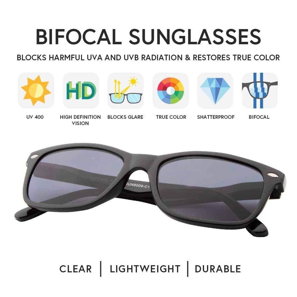 VITENZI Bifocal Sunglasses for Men and Women Retro Reading Sun Tinted ...